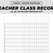 Teacher Class Record Printable, Students Grade Tracker, School ...