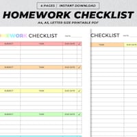 Editable Homework Planner | Printable, Digital | Student Planner ...