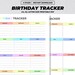 Birthday Tracker Printable, Important Birthday Planner, Birthday ...