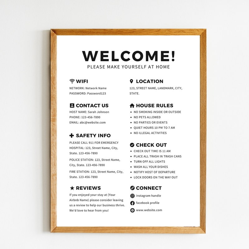Hotel Rules Template - Etsy