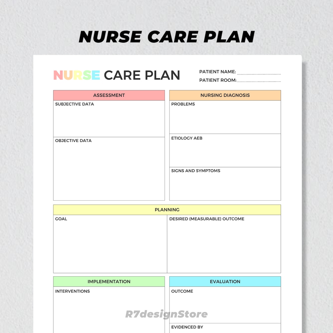 Nurse Care Plan Printable, Nursing Student Resources, Nurse Assessment ...