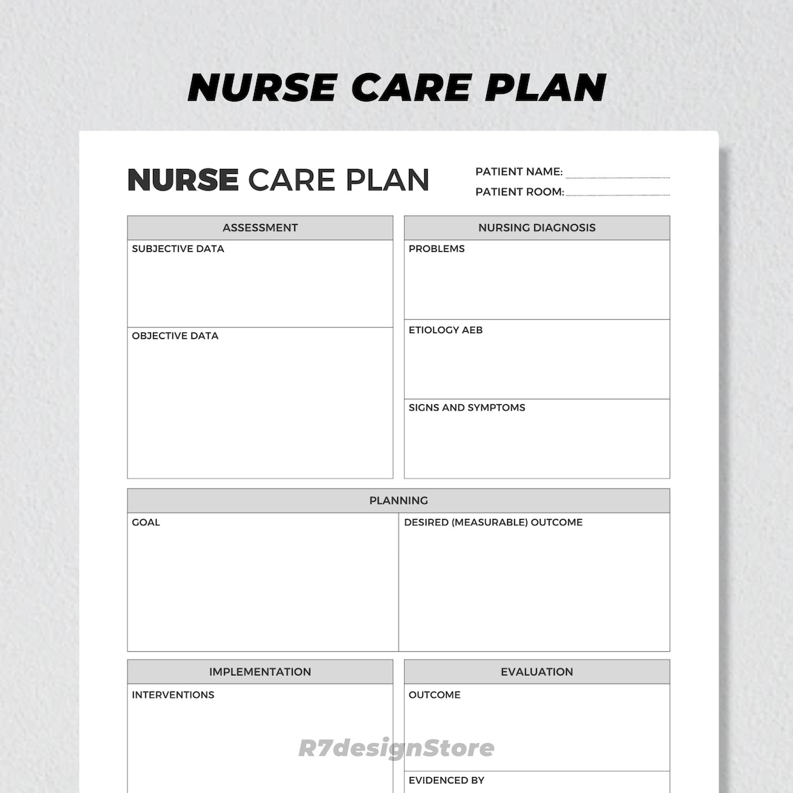 Buy Nurse Care Plan Printable, Nursing Student Resources, Nurse ...