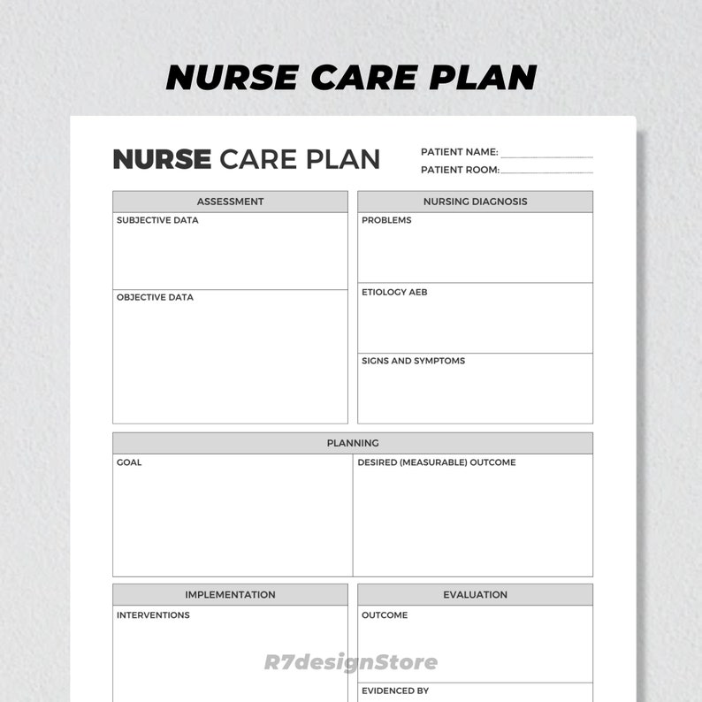 Nurse Care Plan Printable, Nursing Student Resources, Nurse Assessment ...