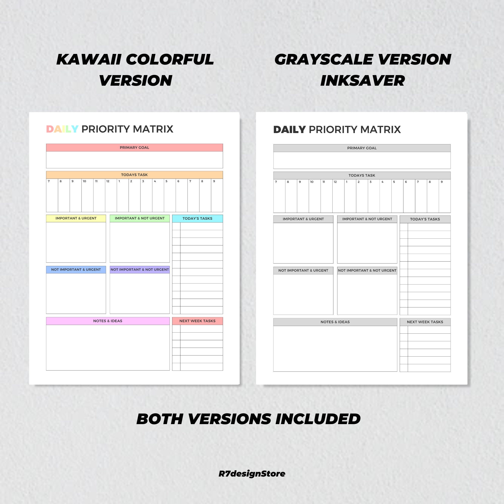 Daily Priority Matrix Printable, Decision Matrix, Productivity Planner ...