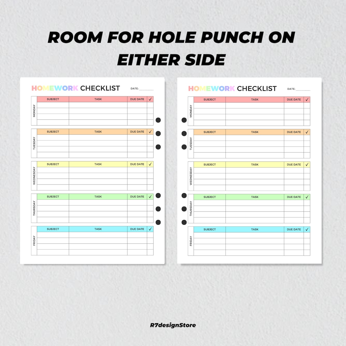 Homework Checklist Printable, Weekly Homework Tracker, Student Assignment Organizer, Academic ...