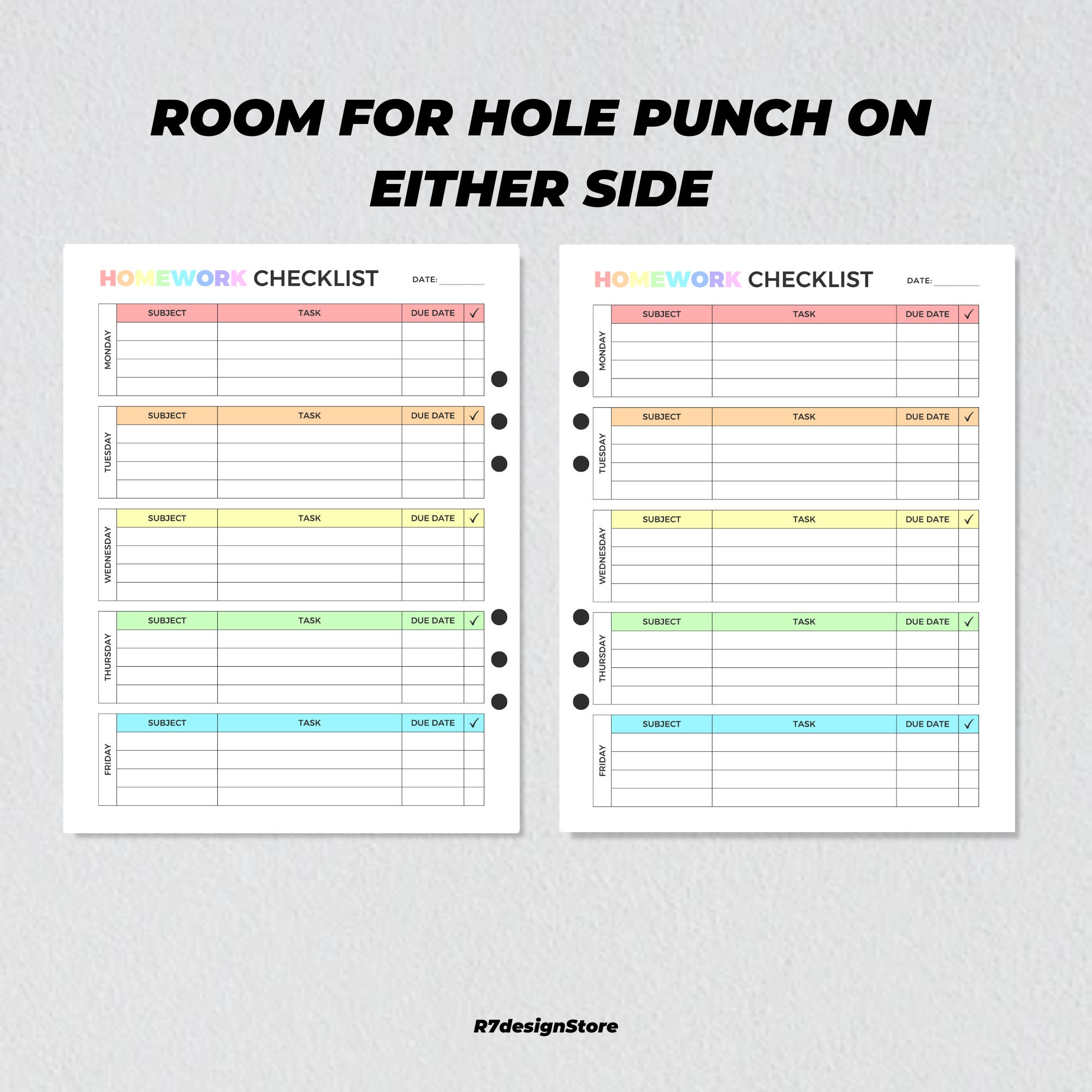 Homework Checklist Printable, Weekly Homework Tracker, Student ...