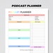 Podcast Planner Printable, Podcast Script Planning Checklist, Interview ...