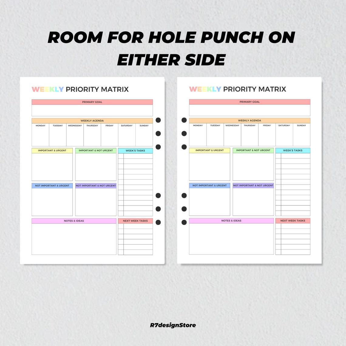 Weekly Priority Matrix Printable, Decision Priority List, Productivity ...