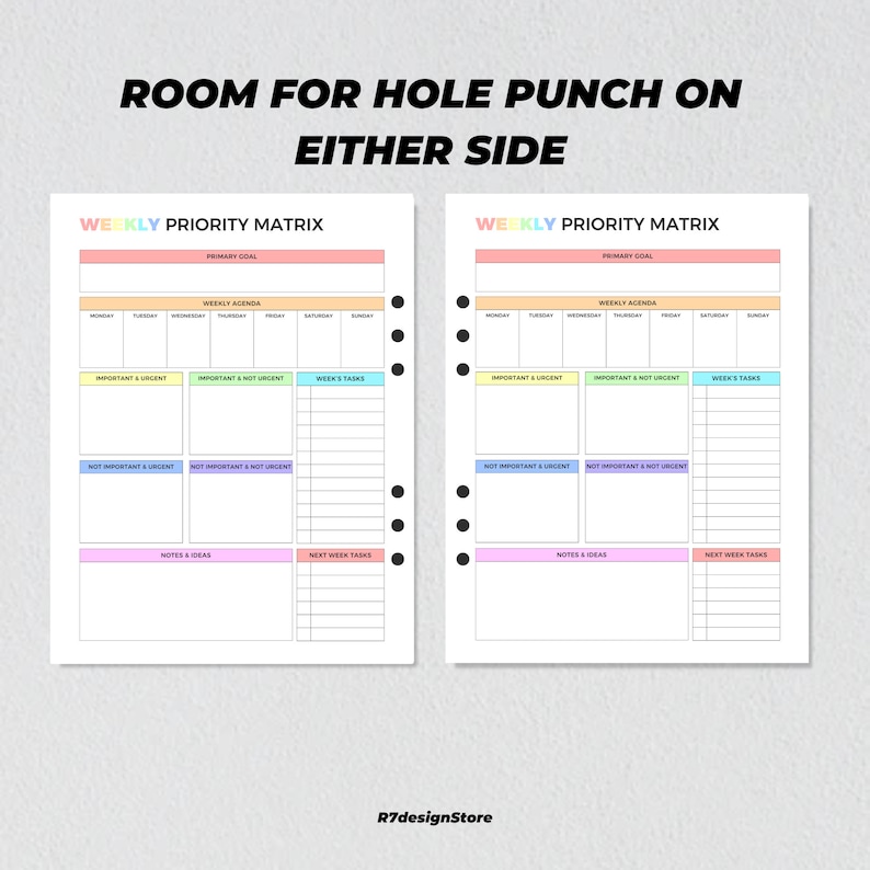 Weekly Priority Matrix Printable, Decision Priority List, Productivity ...