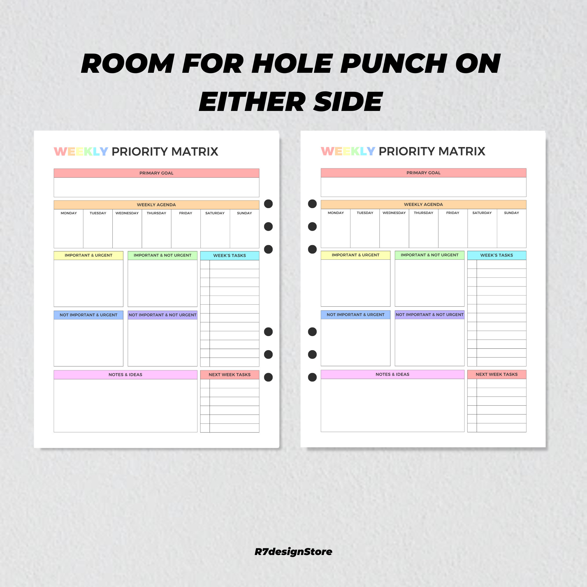 Weekly Priority Matrix Printable, Decision Priority List, Productivity ...