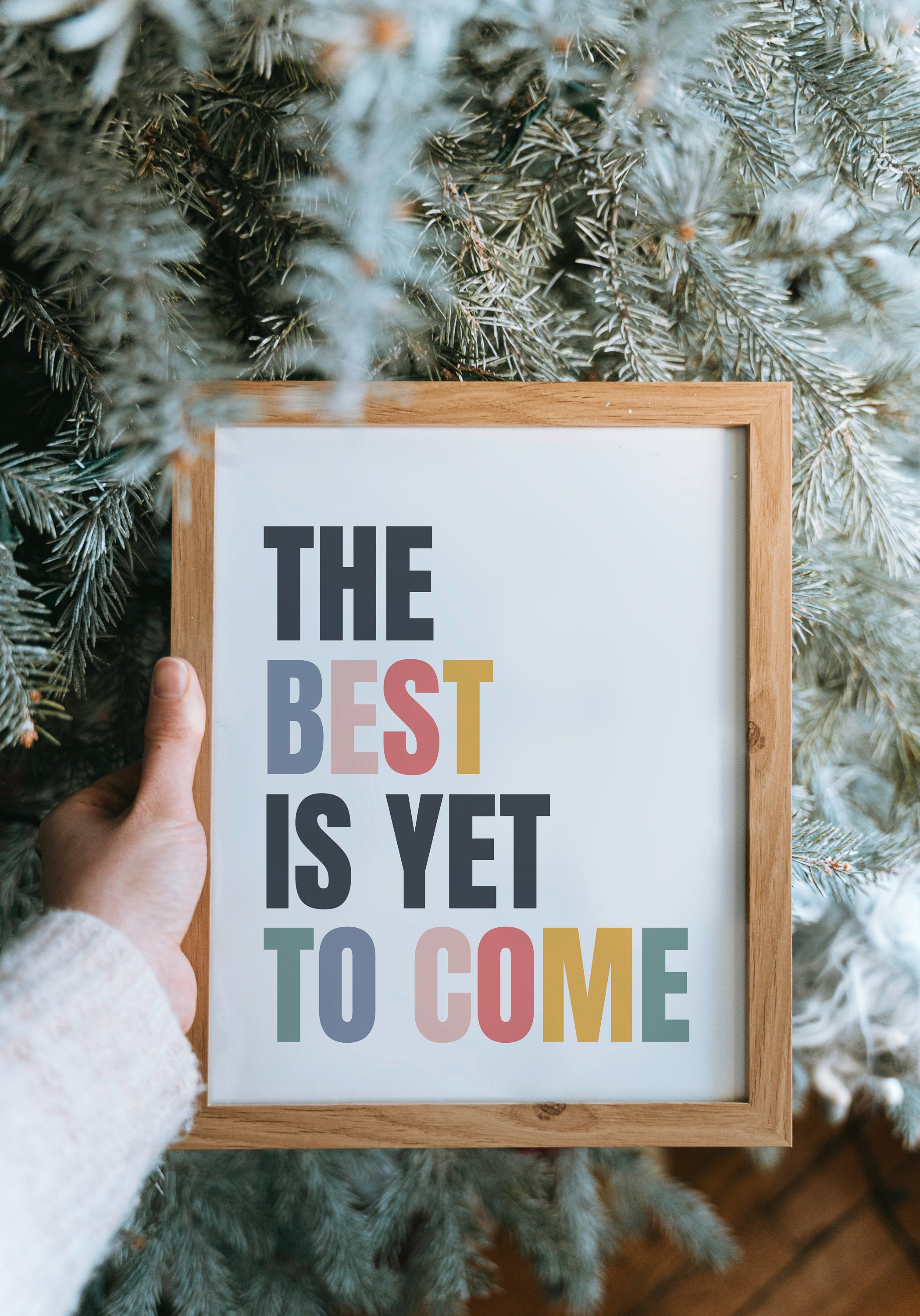 The Best is yet to Come Wall Art Printable, Colorful Minimalist Typography, Motivational Poster ...
