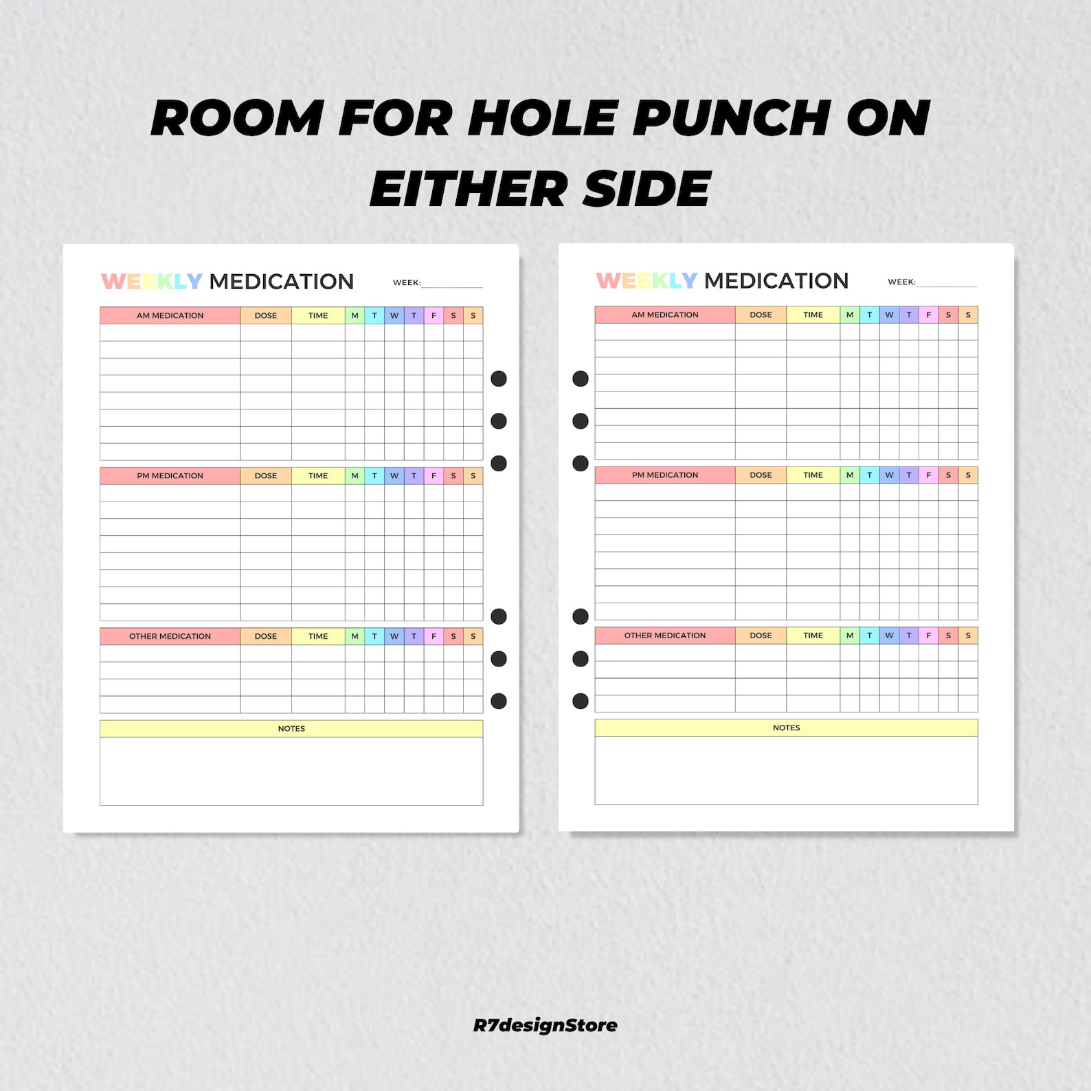 Weekly Medication Log Printable, AM PM Medicine Dosage Tracker ...