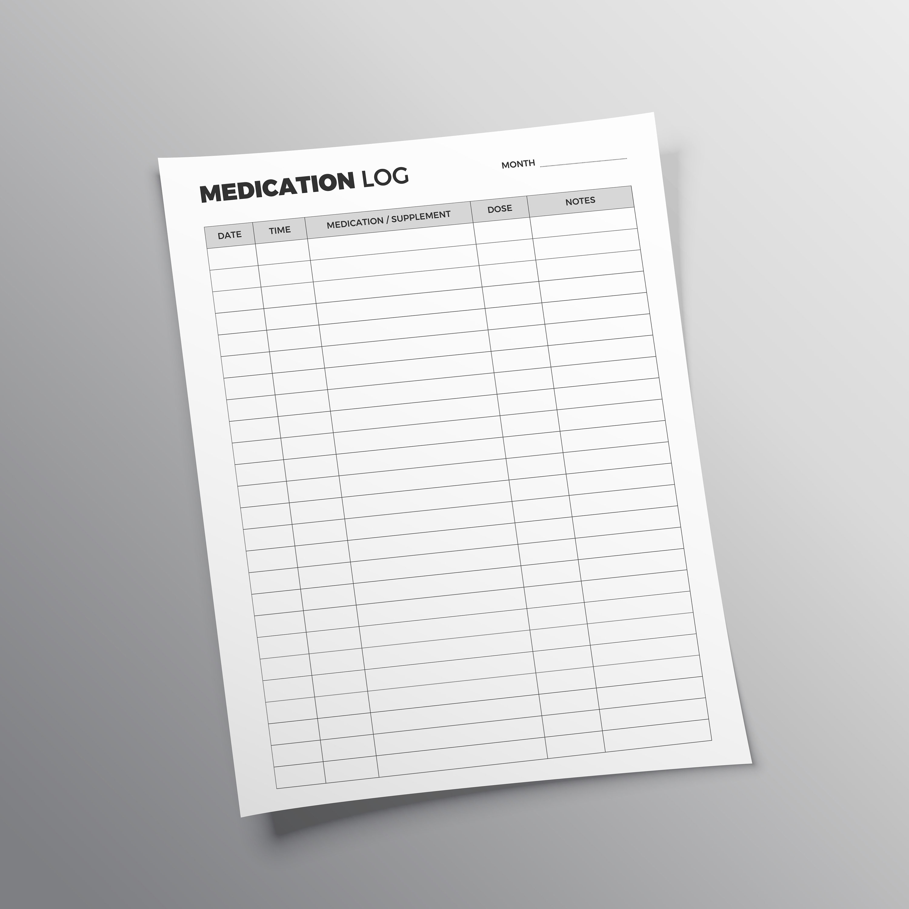 Medication Log Printable, Medicine Dosage Tracker, Medication Report ...