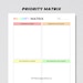 Priority Matrix Printable, Decision Matrix, Daily Productivity Planner ...