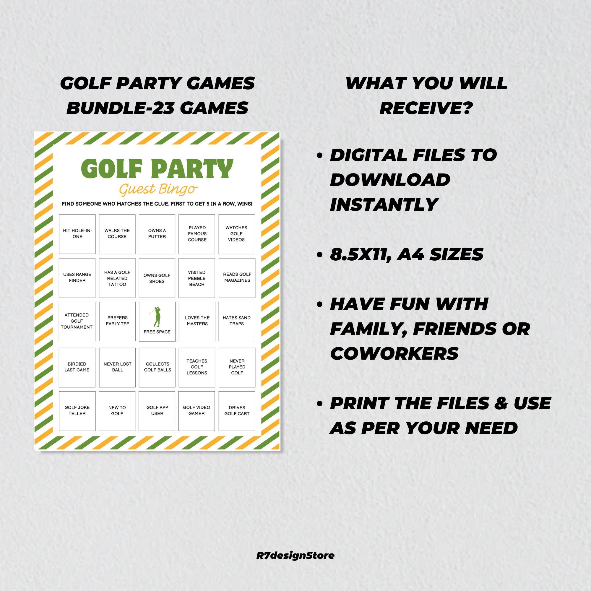 Golf Party Games Bundle Printable, Golf Watch Party, Sports Party ...