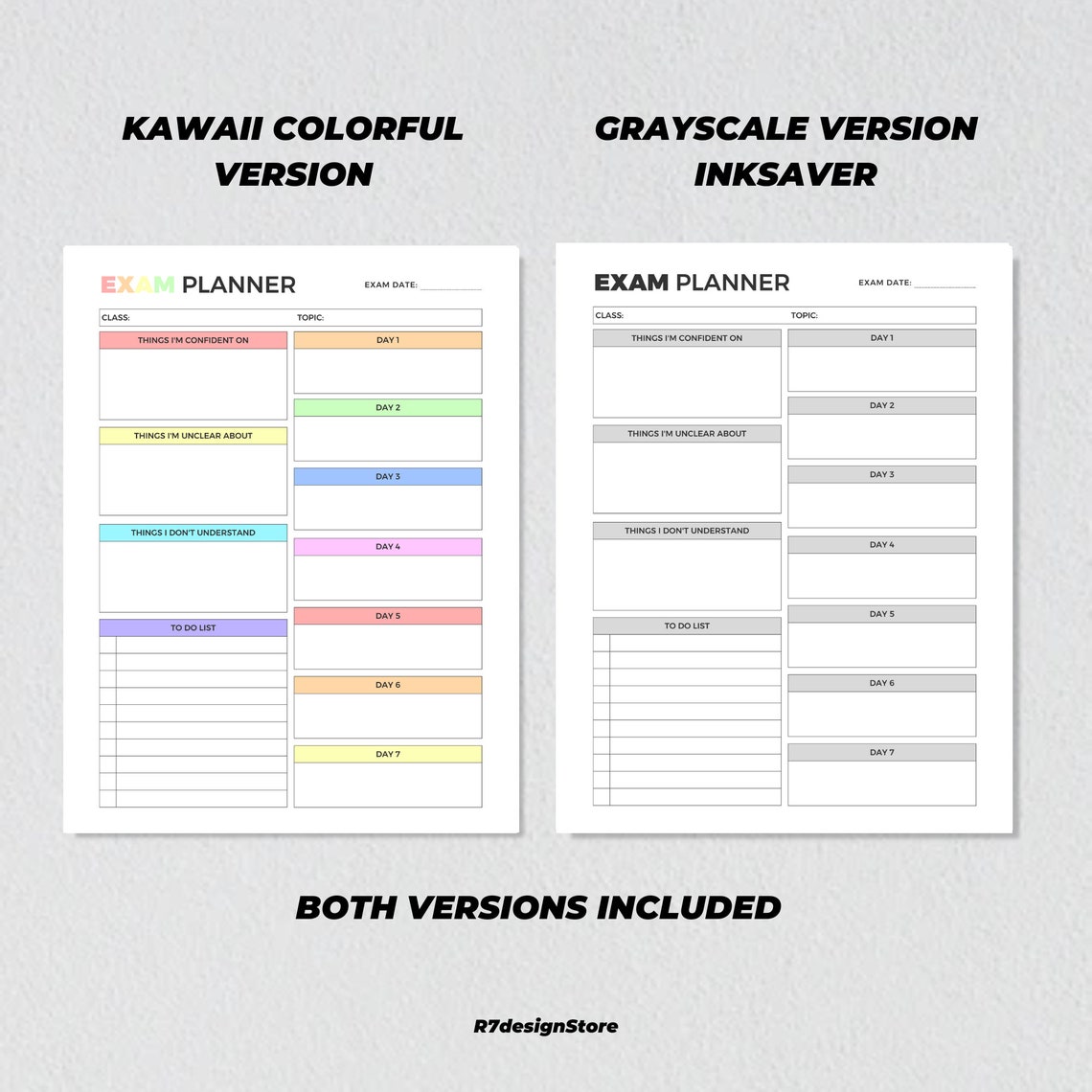 Exam Planner Printable, Student Exam Prep Organizer, Subject Study ...