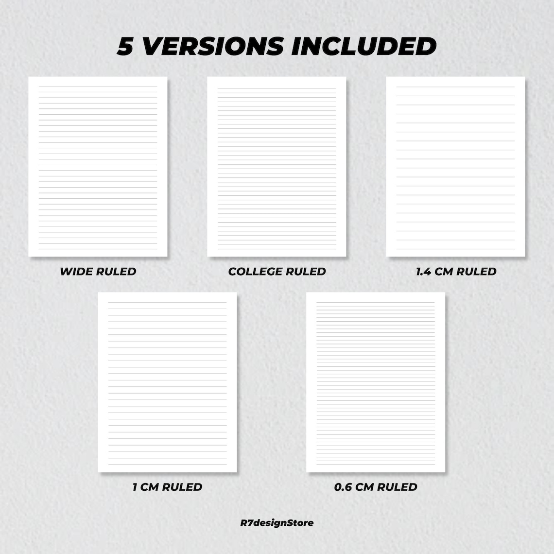 Buy Lined Paper Printable, Wide Ruled Paper, College Ruled Paper ...