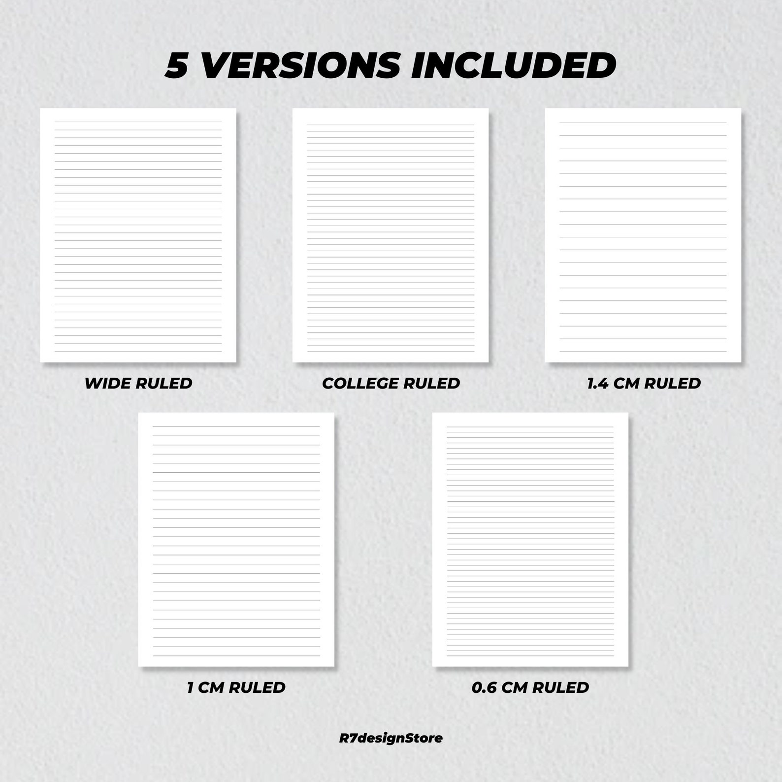 Buy Lined Paper Printable, Wide Ruled Paper, College Ruled Paper ...