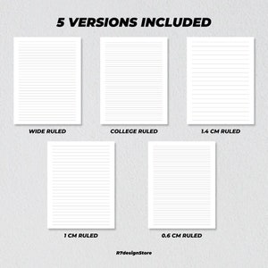 Buy Lined Paper Printable, Wide Ruled Paper, College Ruled Paper ...