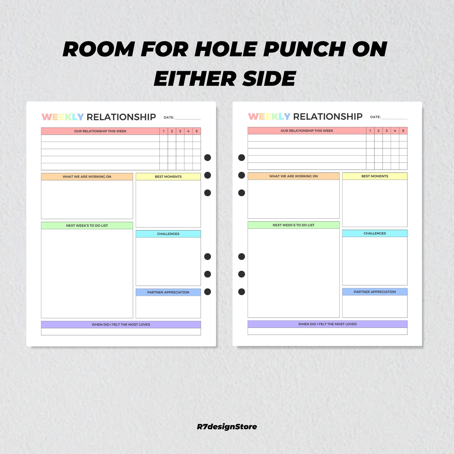 Weekly Relationship Printable, Couple Activity Check In, Love ...