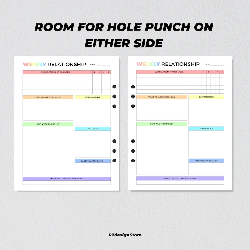 Weekly Relationship Printable, Couple Activity Check In, Love ...