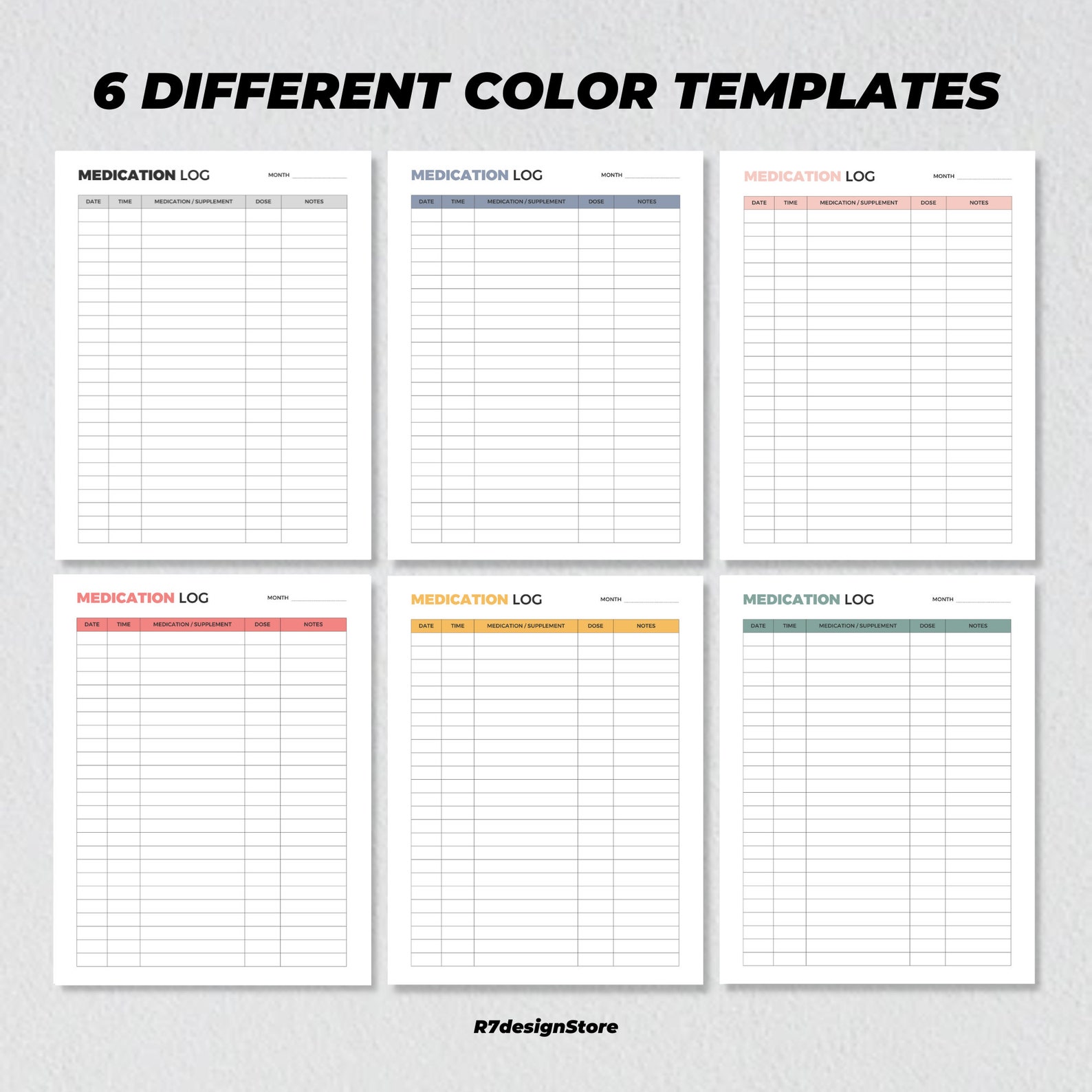 Medication Log Printable, Medicine Dosage Tracker, Medication Report ...