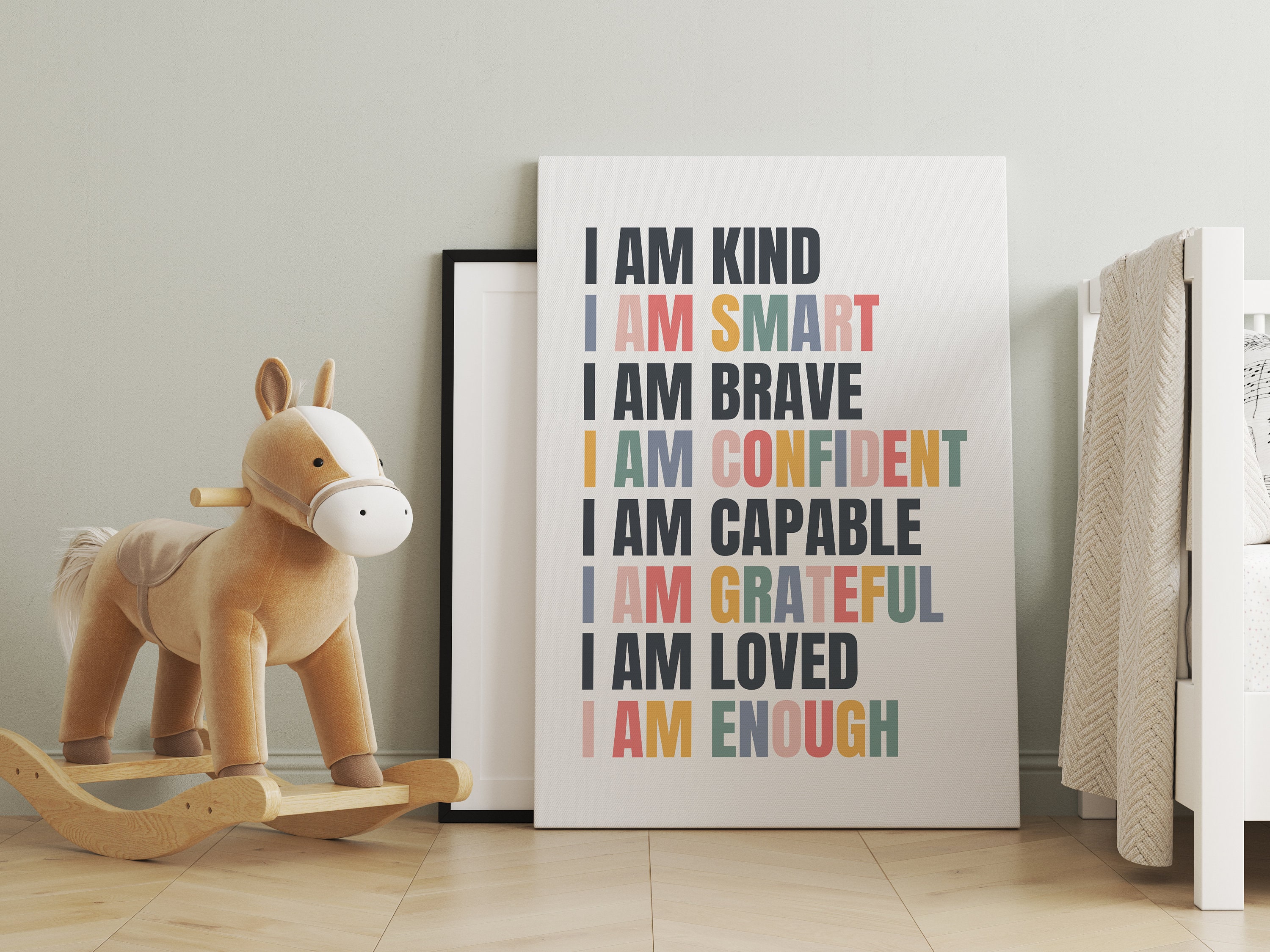 I Am Kind I Am Smart Art Printable, Colorful Motivational Wall Art ...