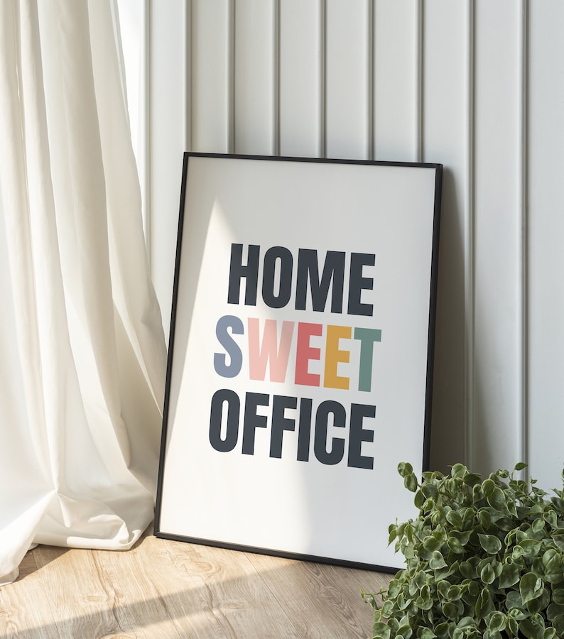 Home Sweet Office Printable Wall Art Colorful Home Office - Etsy