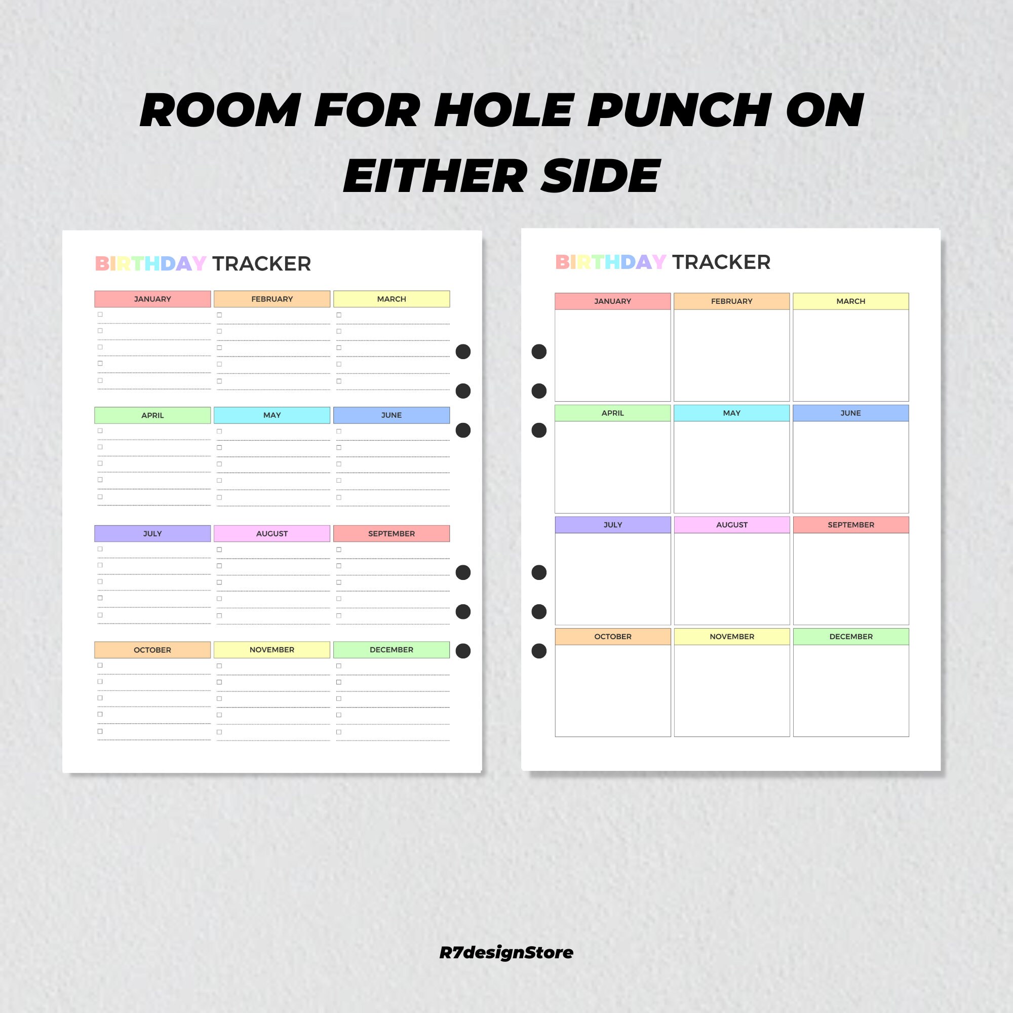 Birthday Tracker Printable, Important Dates Planner, Birthday Reminder ...