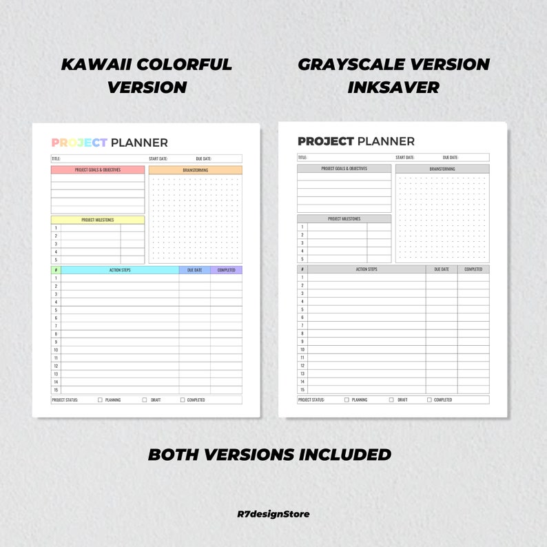 Buy Project Planner Printable, Productivity Tracker, Business Project ...