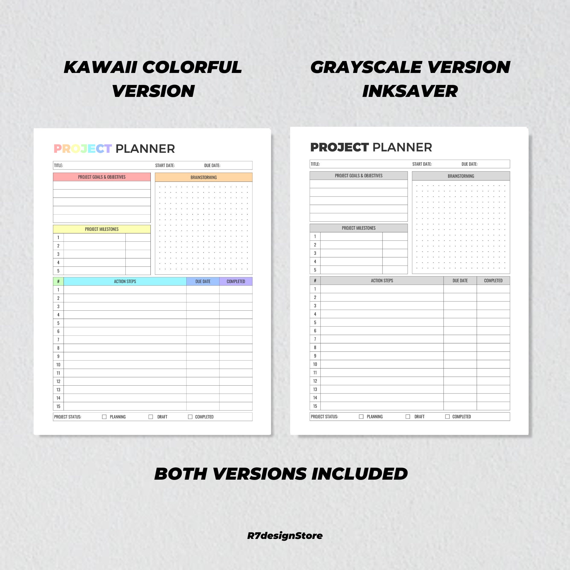 Buy Project Planner Printable, Productivity Tracker, Business Project ...