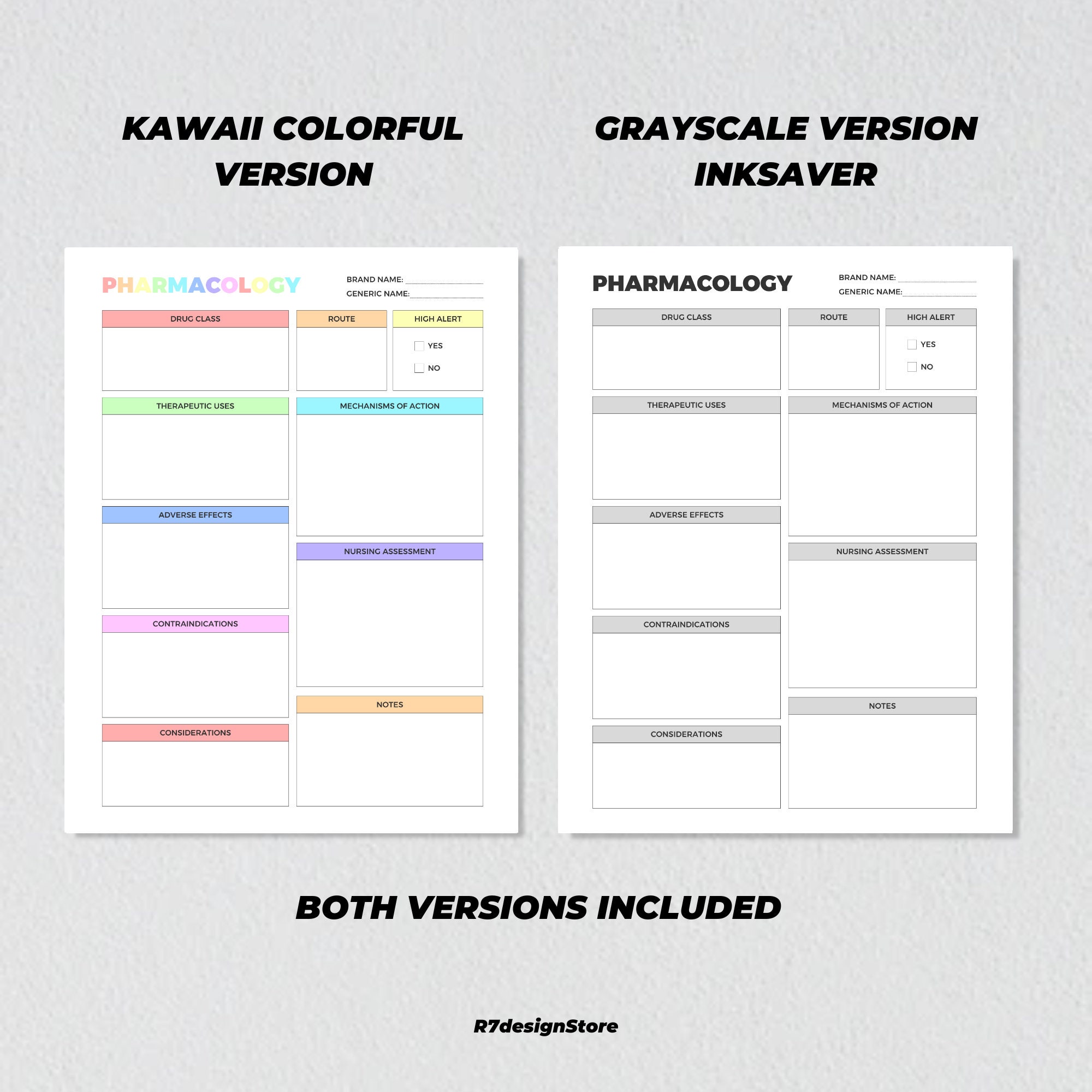 Nursing School Pharmacology Printable, Nursing Student Notes, Nurse ...