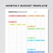 Monthly Budget Overview Template Printable, Budget Binder, Budget ...