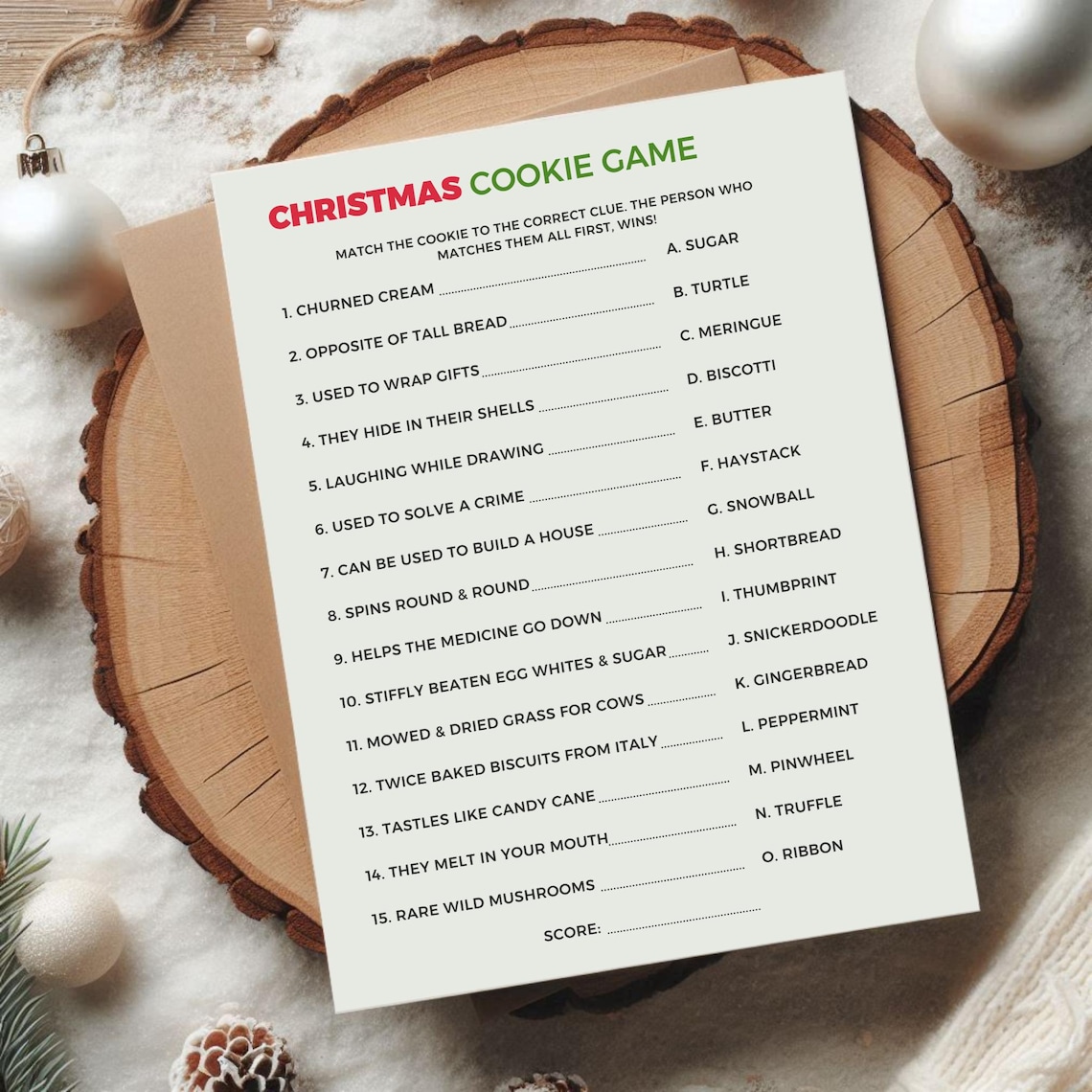 Christmas Cookie Trivia Game, Fun Holiday Activity (PDF) - Etsy