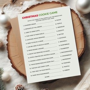 Christmas Cookie Trivia Game, Fun Holiday Activity (PDF) - Etsy