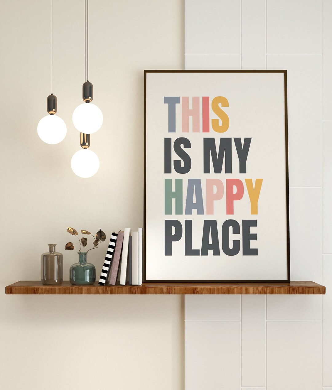 This is My Happy Place Printable Wall Art, Colorful Typography, Kids ...