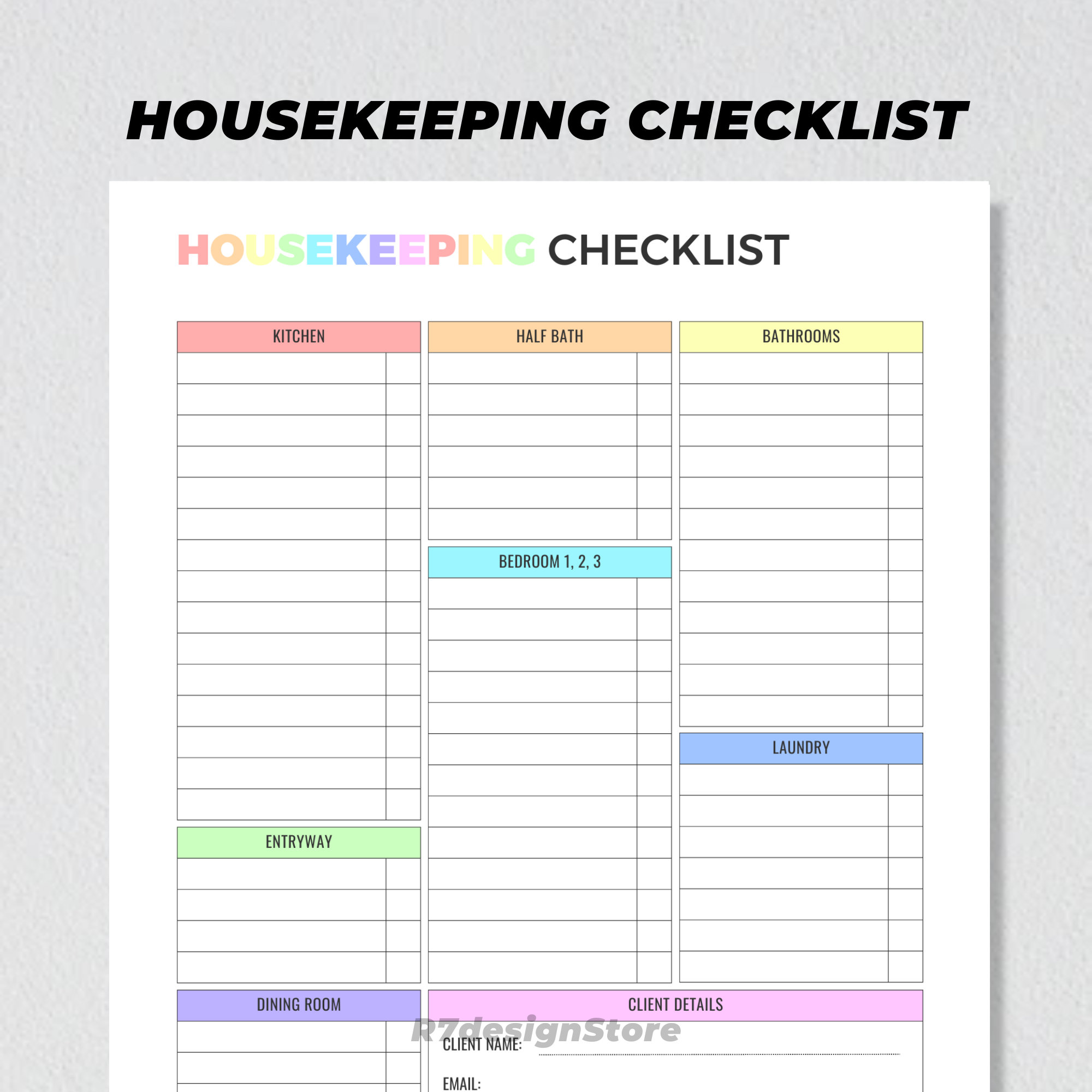 Buy Housekeeping Checklist Printable, Airbnb Cleaning Checklist ...
