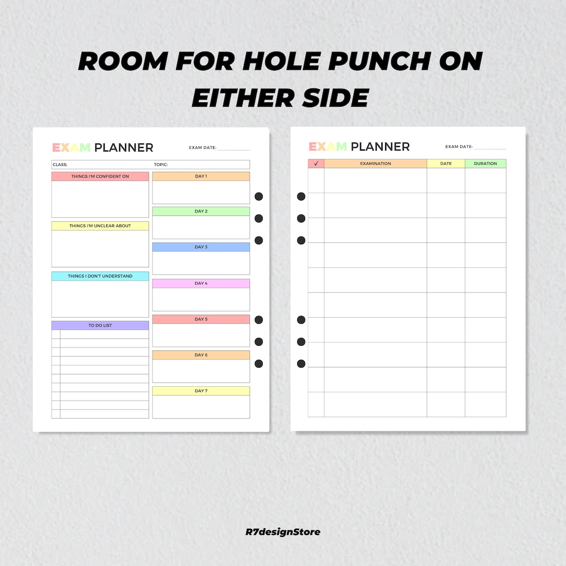 Exam Planner Printable, Student Exam Prep Organizer, Subject Study ...