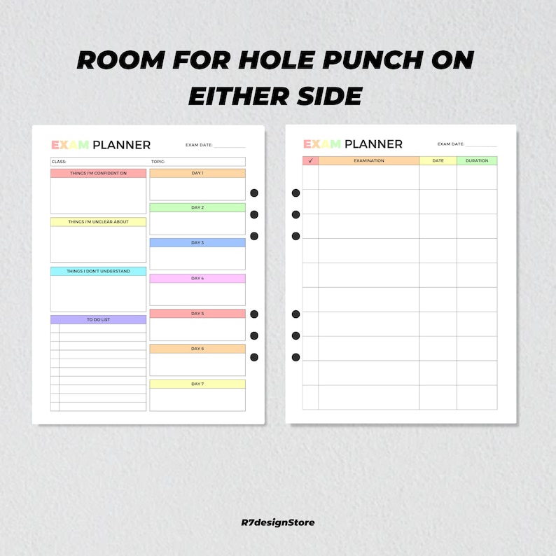 Exam Planner Printable, Student Exam Prep Organizer, Subject Study ...