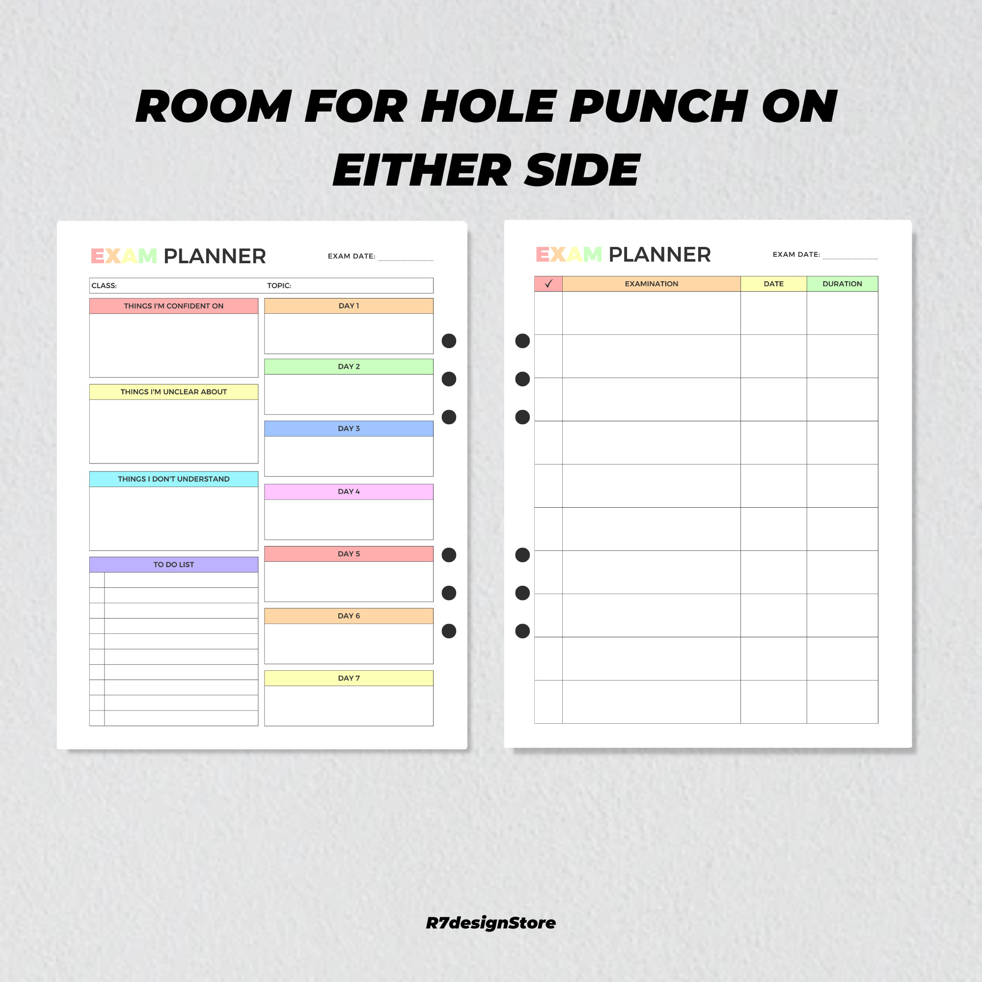 Exam Planner Printable, Student Exam Prep Organizer, Subject Study ...