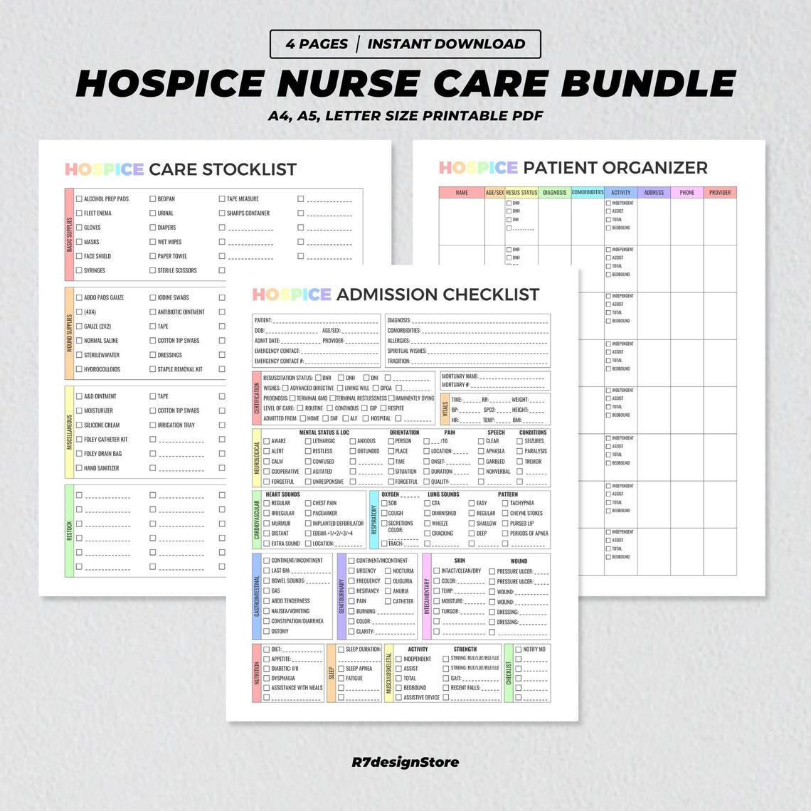 Hospice Care Organizer Printable, Hospice Nurse Report, Hospice ...