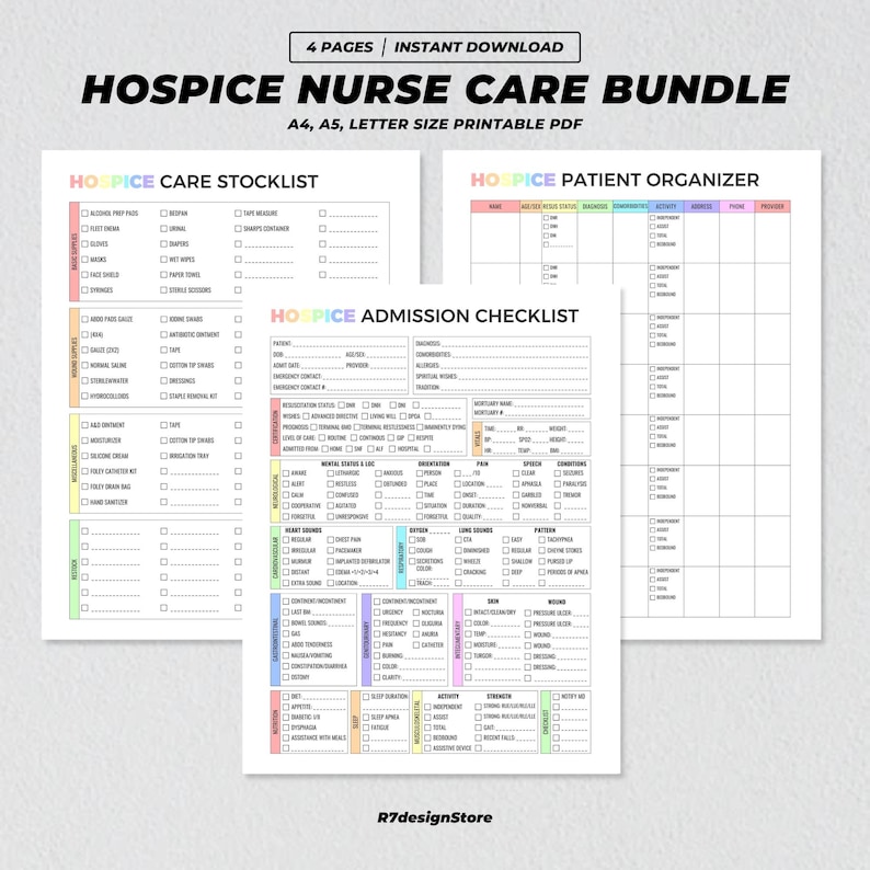 Hospice Care Organizer Printable, Hospice Nurse Report, Hospice ...