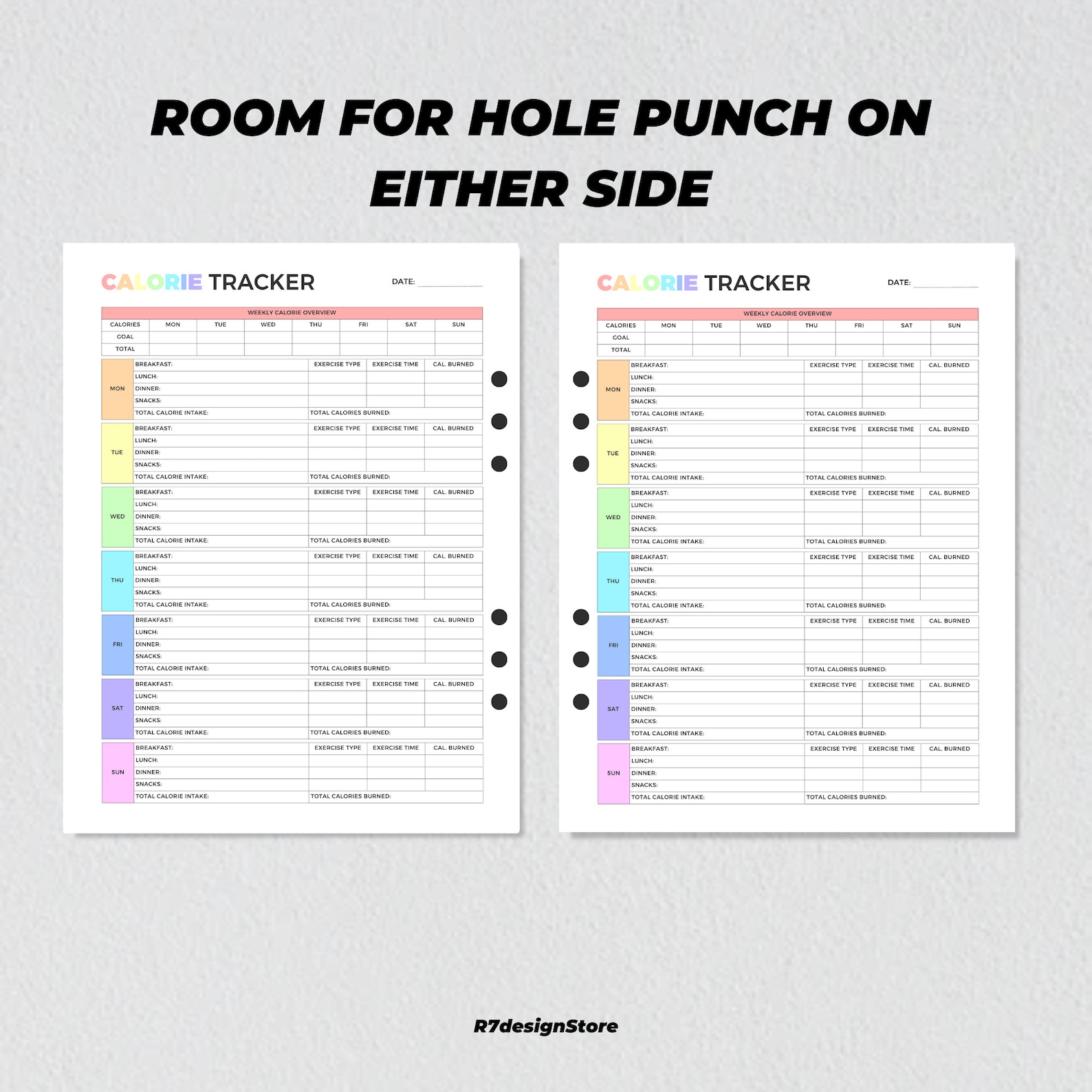 Calorie Tracker Printable, Health & Fitness Planner, Diet Plan ...
