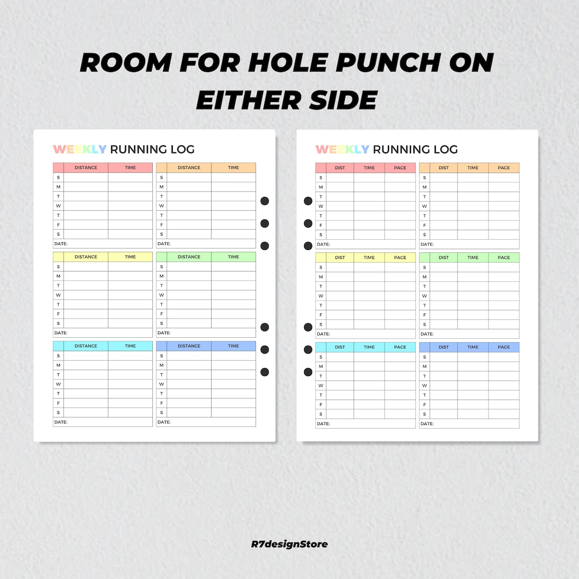 Weekly Running Log Printable Daily Cardio Tracker Fitness - Etsy