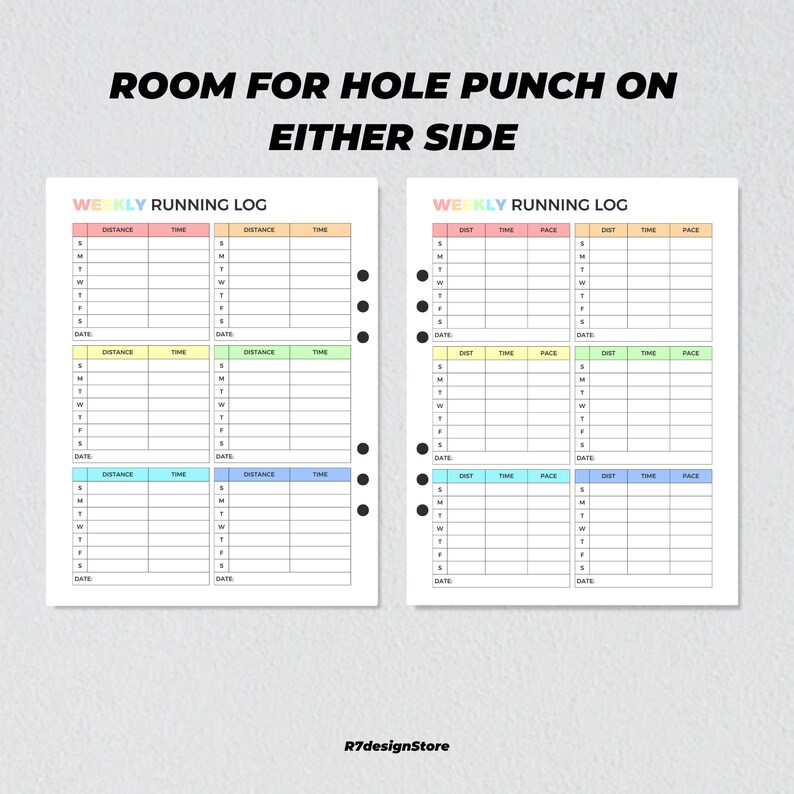 Weekly Running Log Printable, Daily Cardio Tracker, Fitness Goals ...