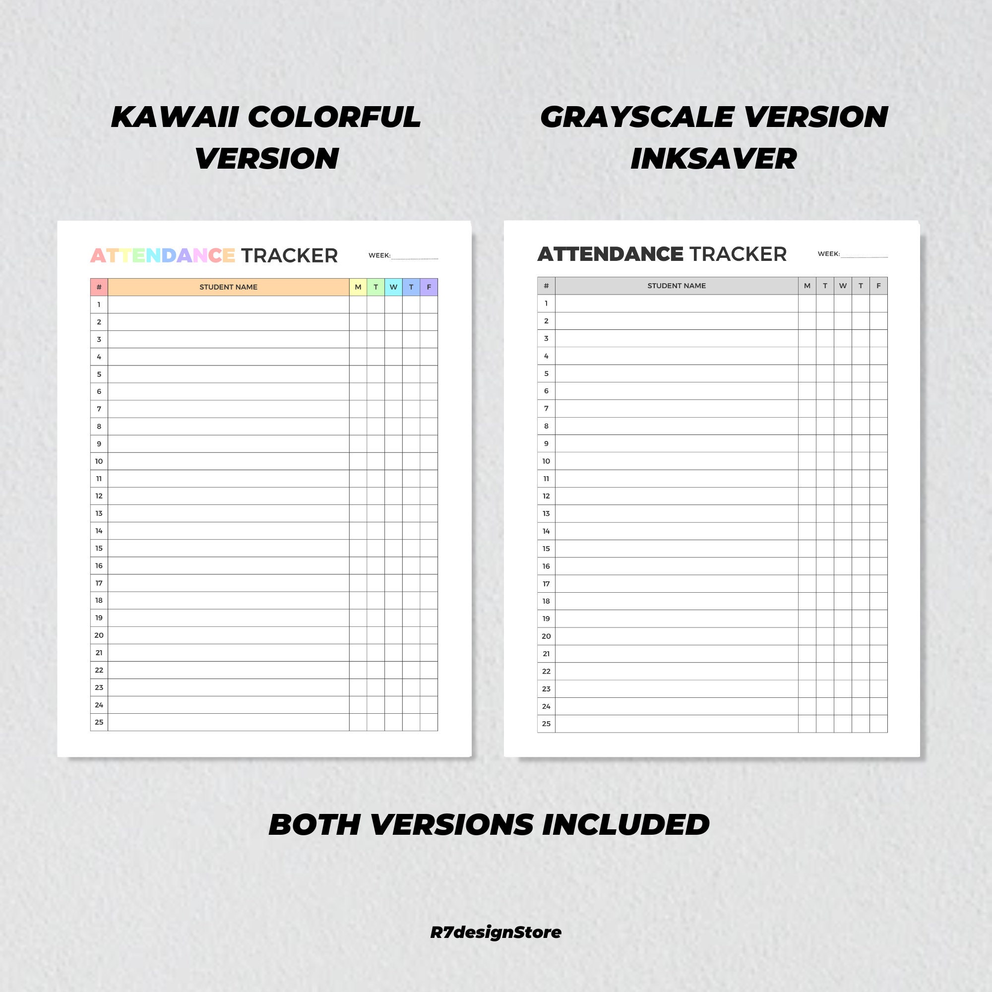 Attendance Tracker Printable, Daily Teacher Log Sheet, Student ...
