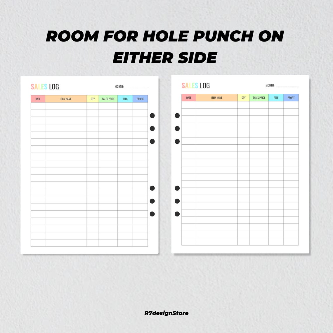 Sales Log Printable, Daily Sales Profits Tracker, Everyday Order Record ...