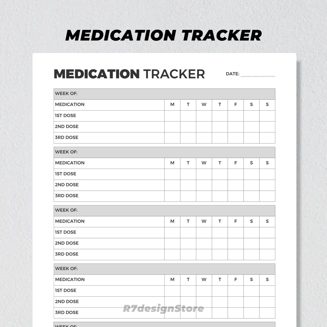Medication Tracker Printable, Daily Medicine Planner, Medication Chart ...
