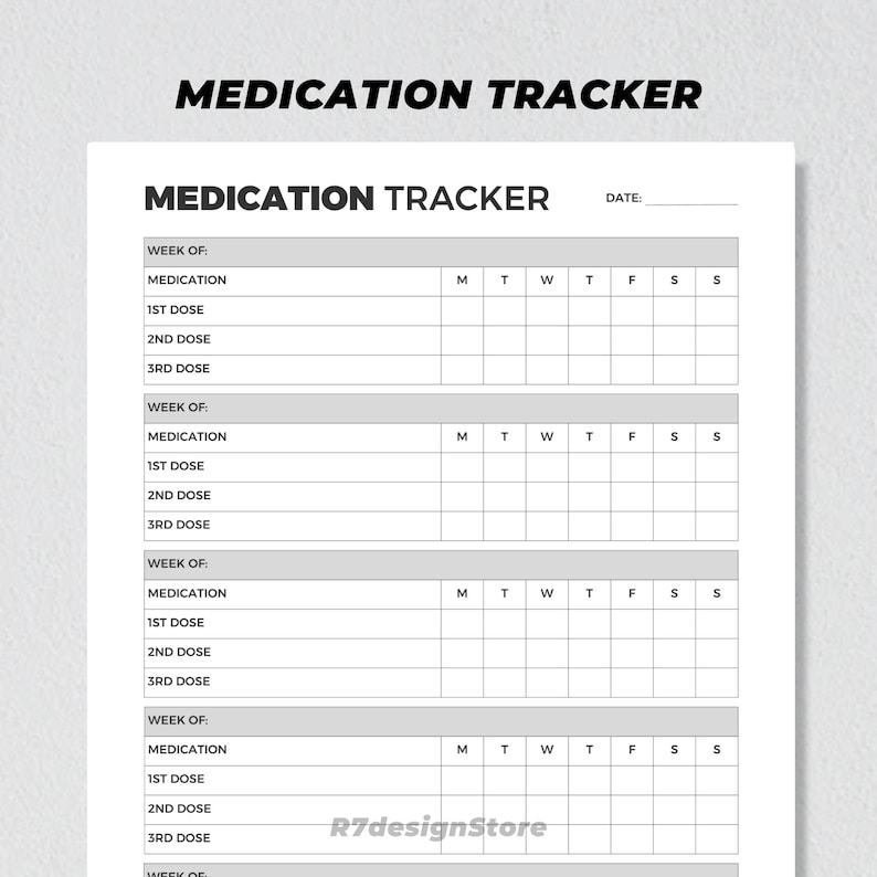 Medication Tracker Printable, Daily Medicine Planner, Medication Chart ...