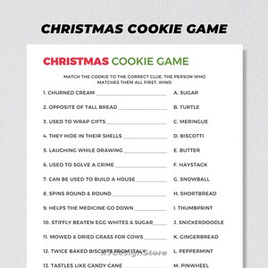 Christmas Cookie Game Printable, Christmas Trivia, Xmas Group Activity ...